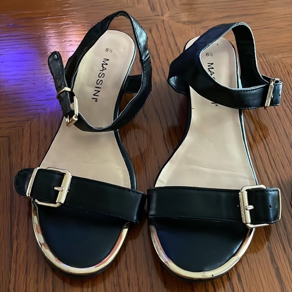 Massini | Shoes | Massini Leather Wedge Sandals 85 | Poshmark
